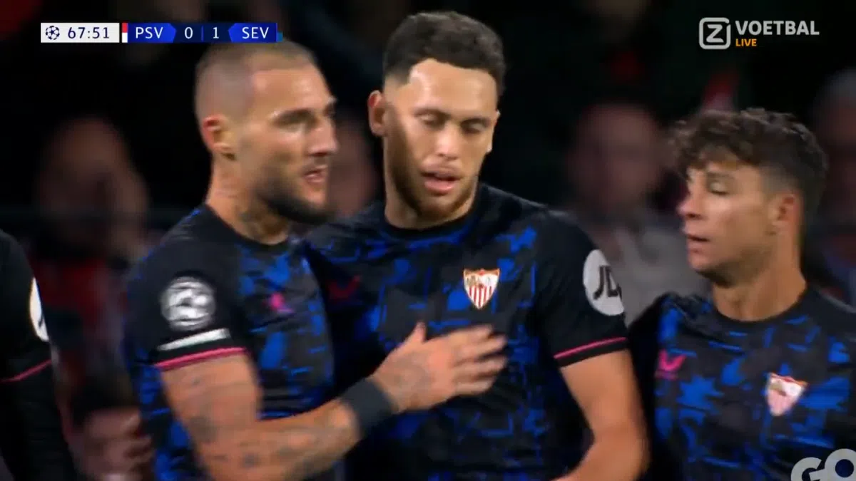 De beelden: Gudelj doet PSV pijn met snoeiharde pegel na kopbal van Ramos